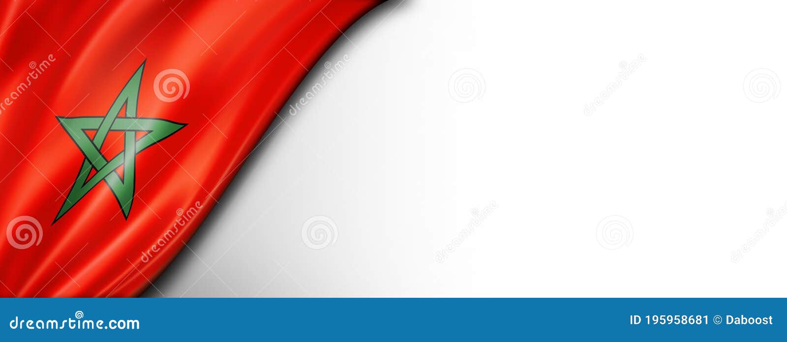 Moroccan Flag Isolated on White Banner Stock Illustration ...