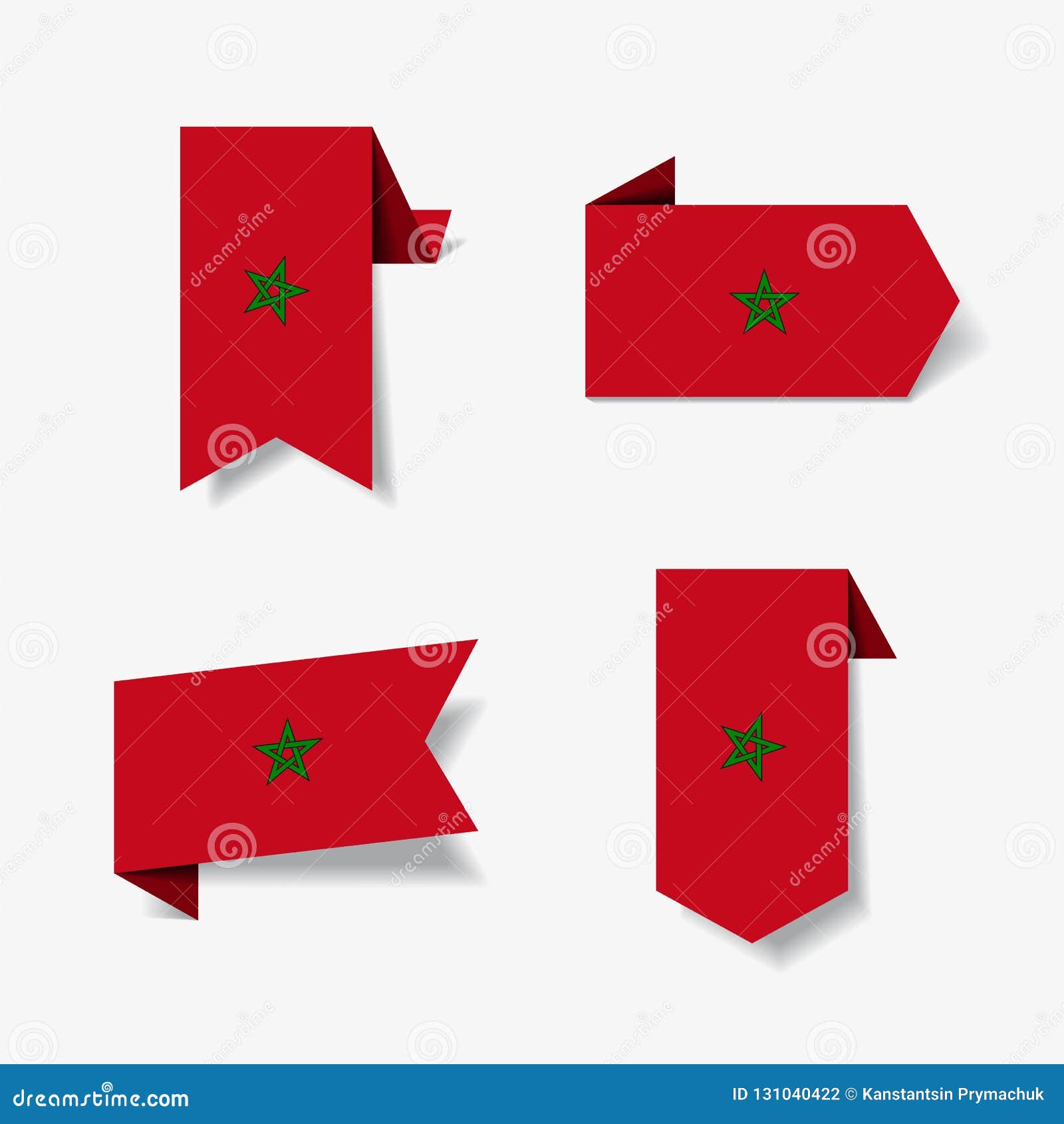 Moroccan Flag Stickers and Labels. Vector Illustration. Stock Vector ...