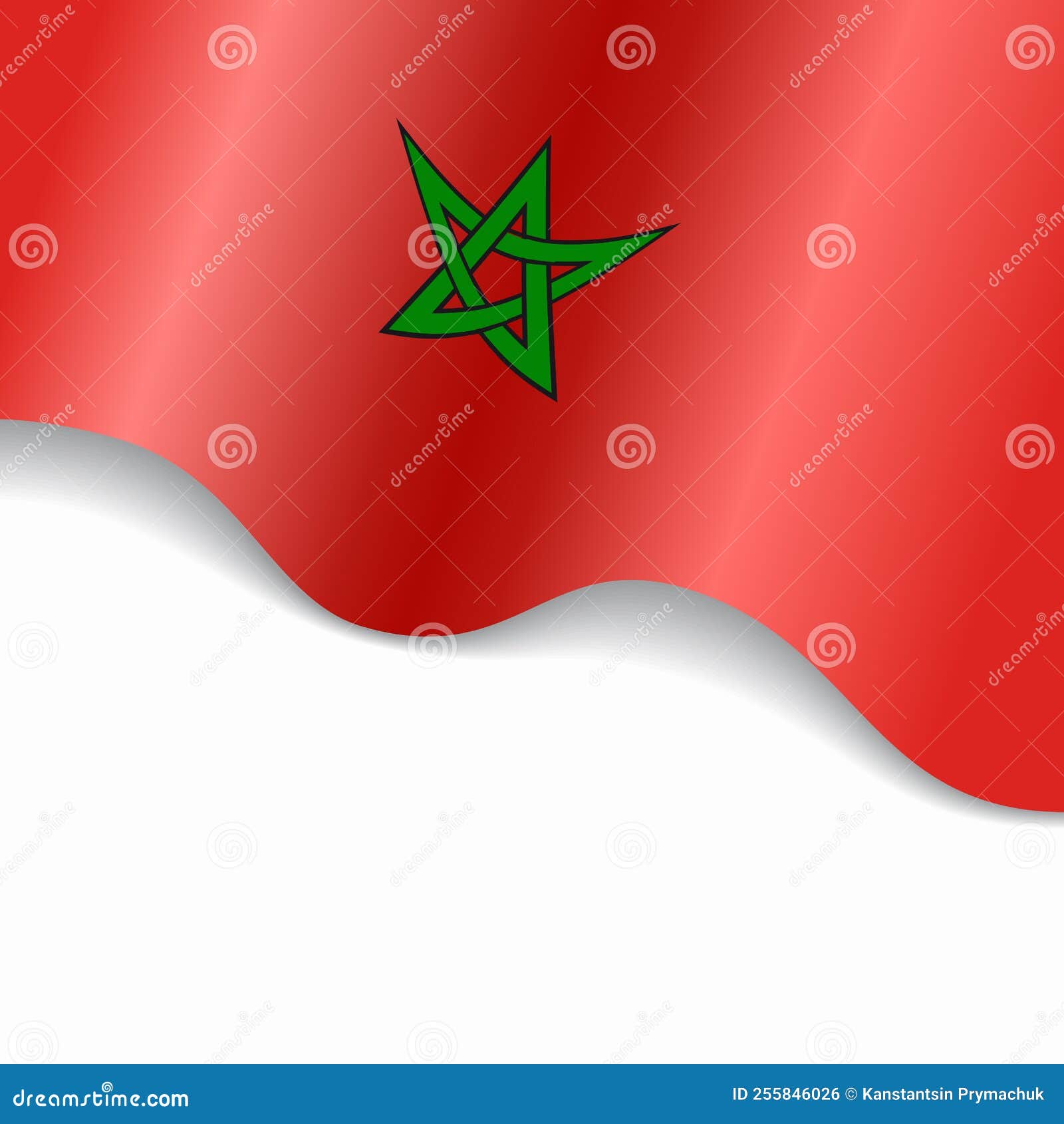 Moroccan Flag Wavy Abstract Background. Vector Illustration. Stock ...