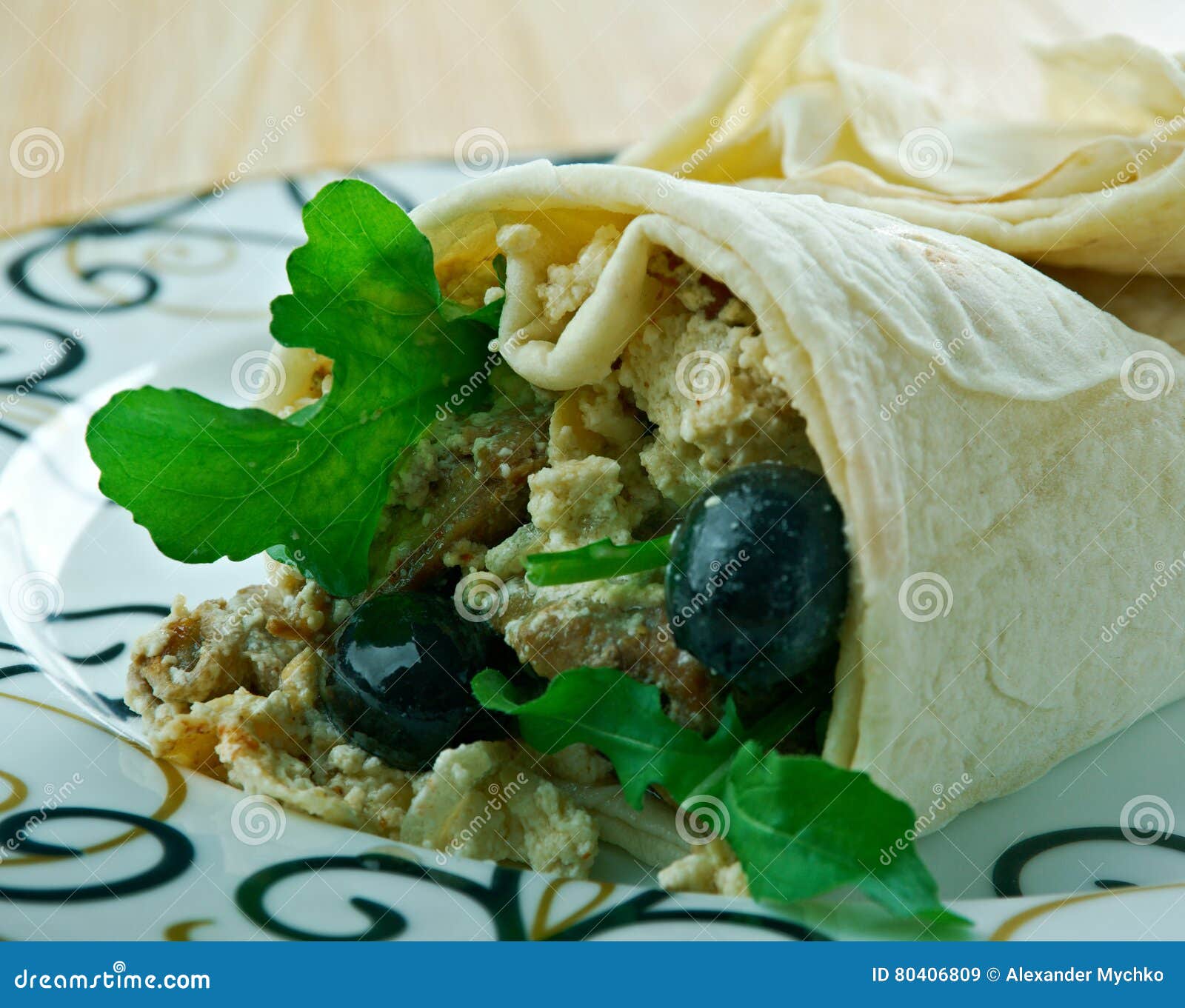 Moroccan Flatbread Wraps with Harissa Stock Image - Image of color ...