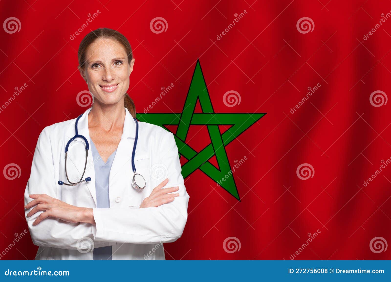 Moroccan General Practitioner Doctor Gp on the Flag of Morocco Stock ...