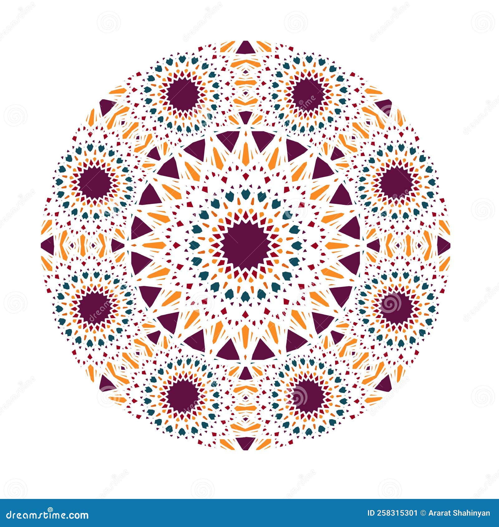 Moroccan Geometric Mandala Background. Circular Decorative Ornament ...