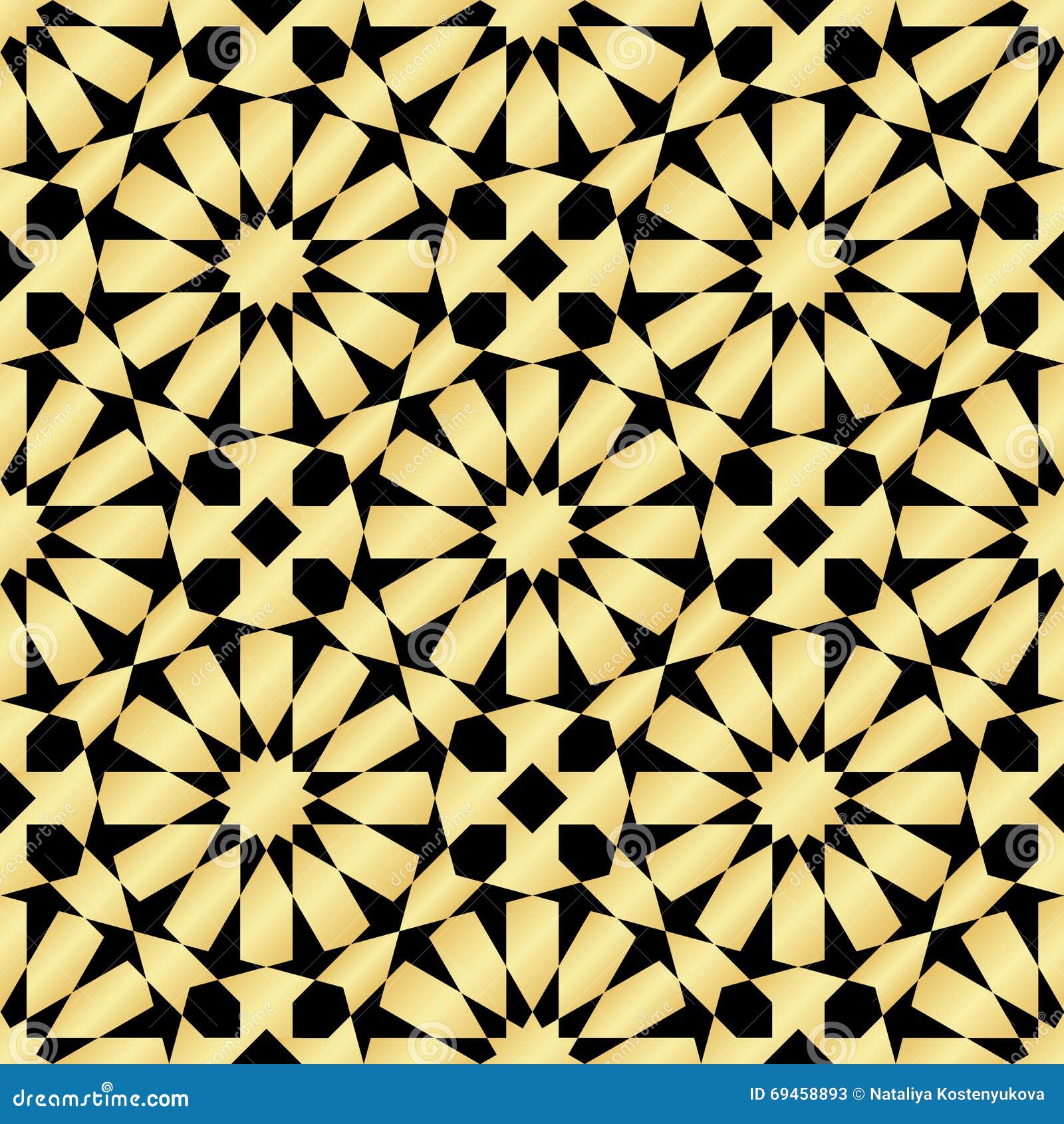 Moroccan gold seamless stock vector. Illustration of gold - 69458893
