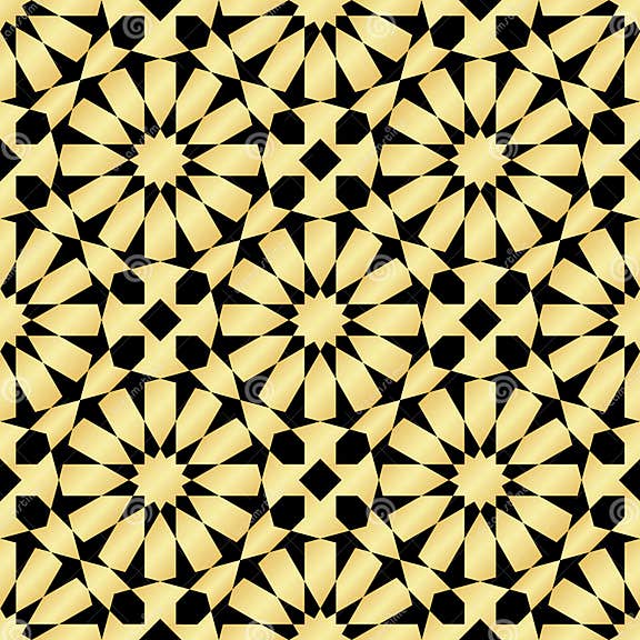 Moroccan gold seamless stock vector. Illustration of gold - 69458893