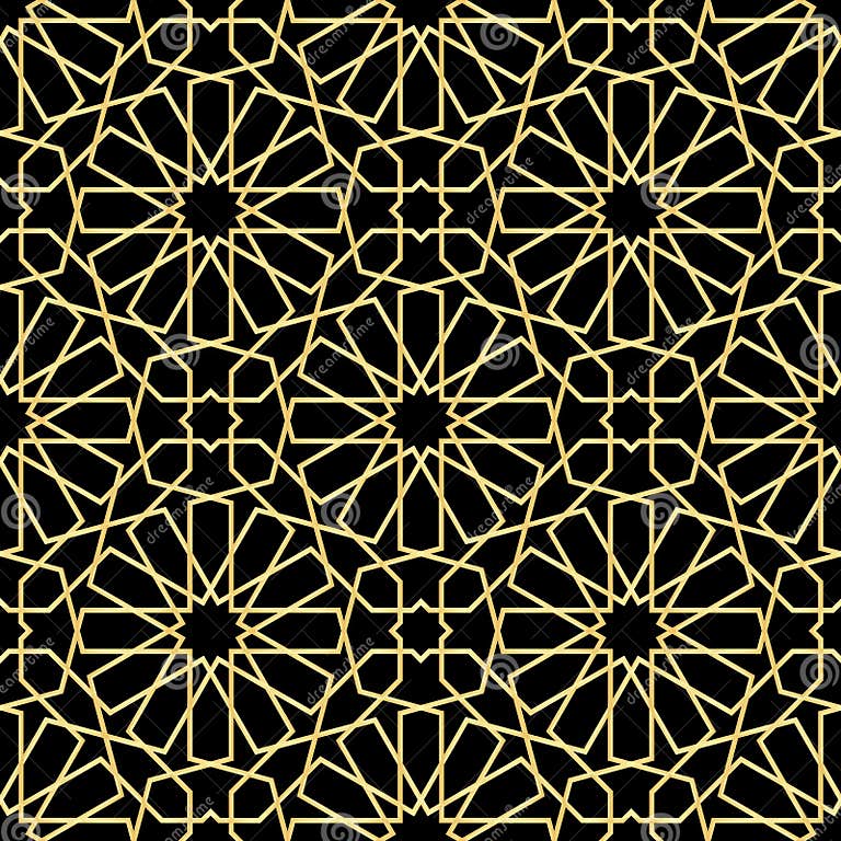 Moroccan gold seamless stock vector. Illustration of geometry - 68433472