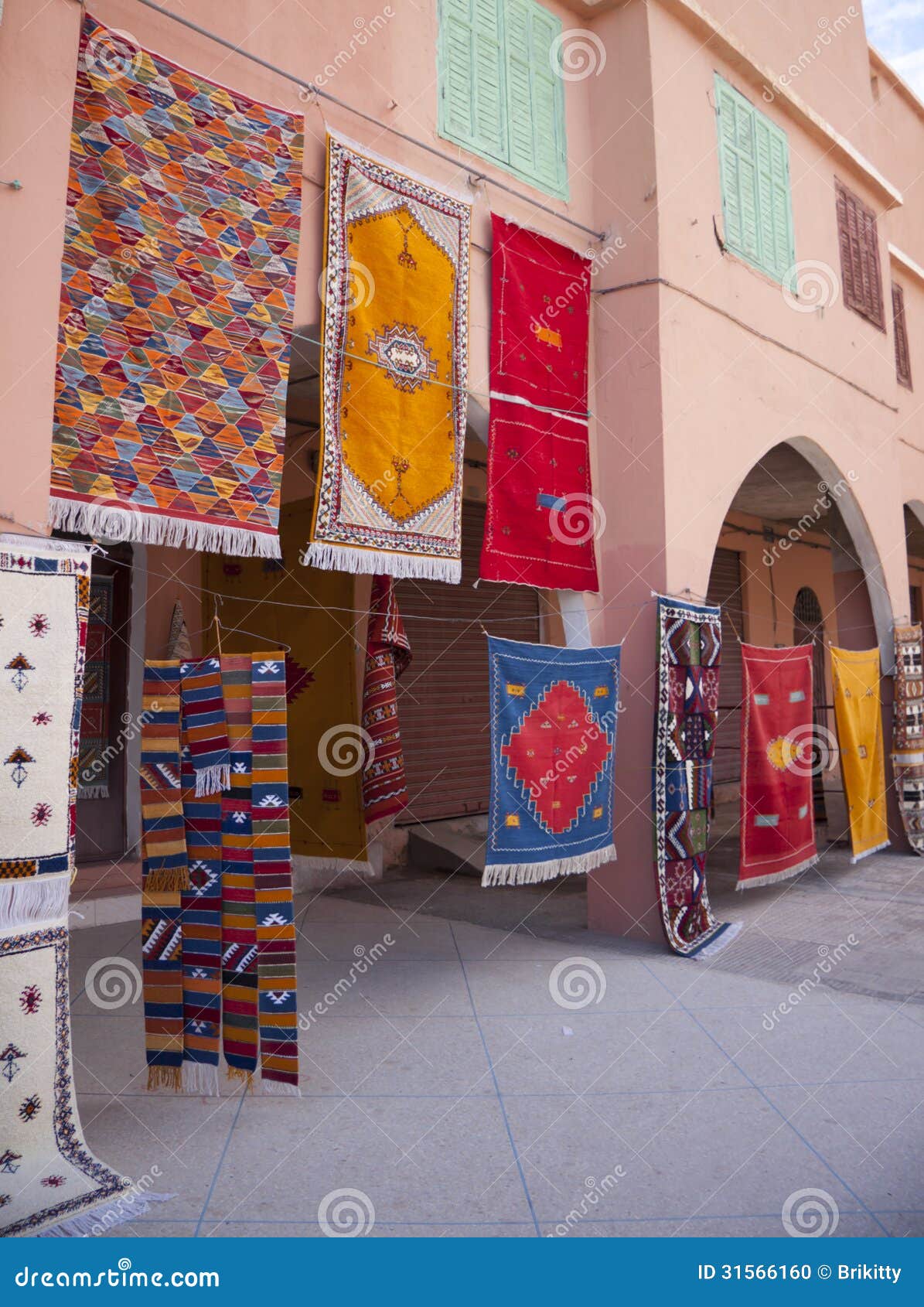 The Moroccan Handmade Carpets Stock Photo - Image of national, orange ...