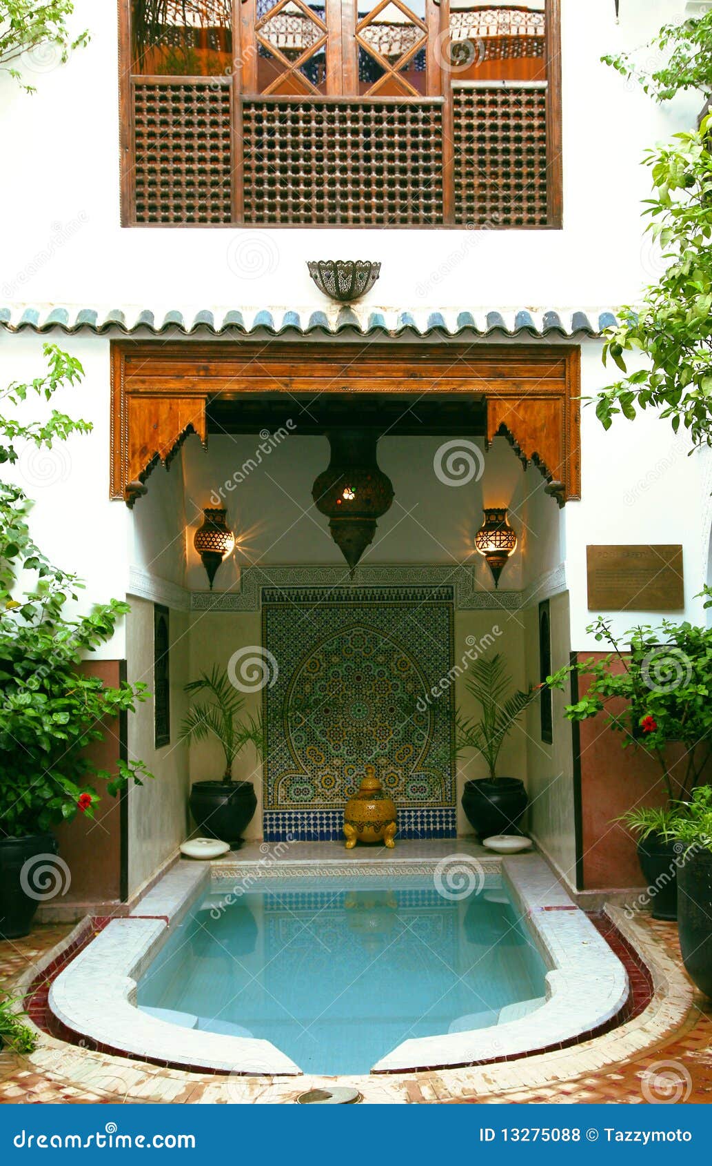 Moroccan interior riad stock photo. Image of tourism - 13275088