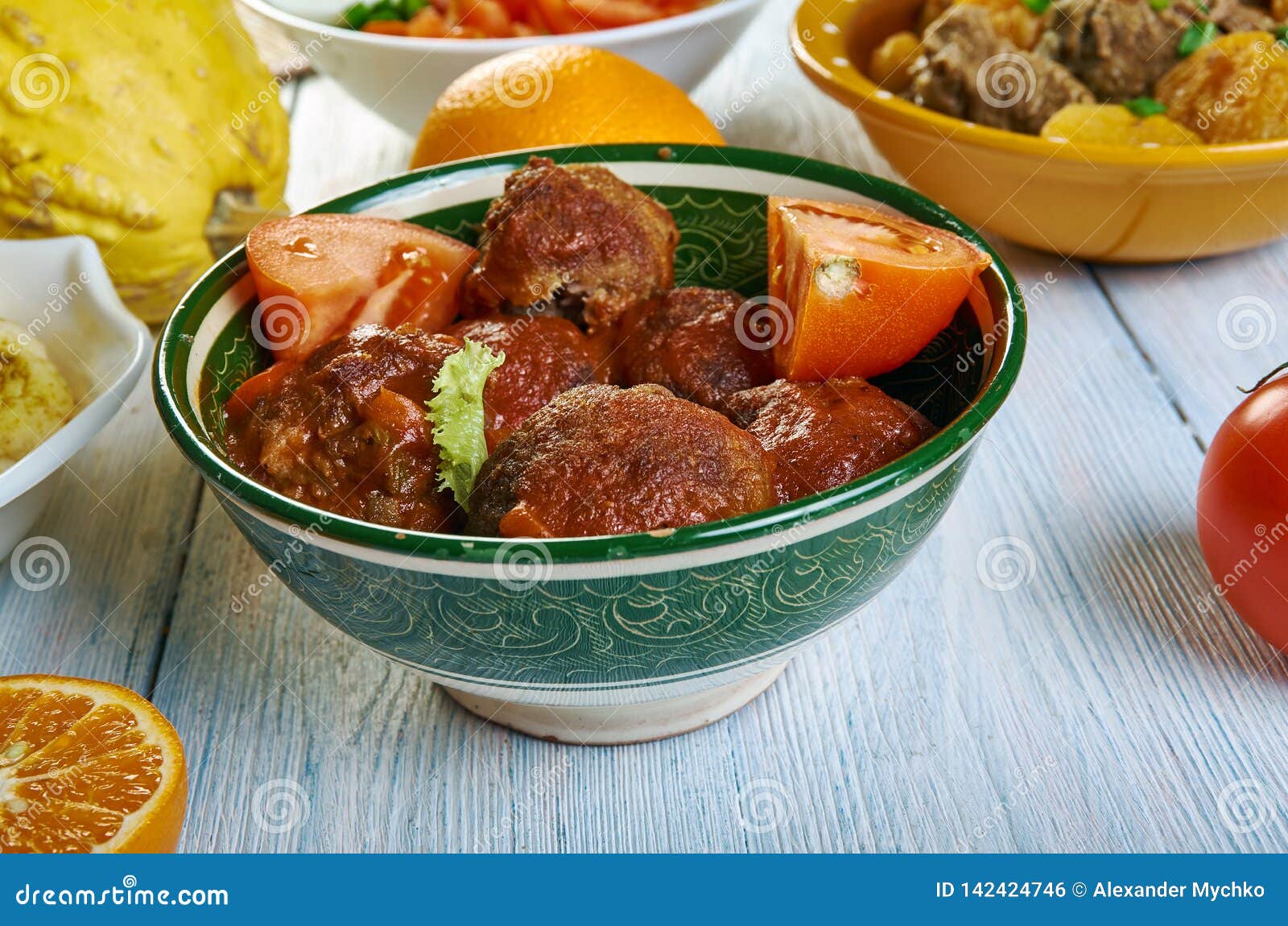 Moroccan Kefta Tagine stock photo. Image of lamb, marrakech - 142424746