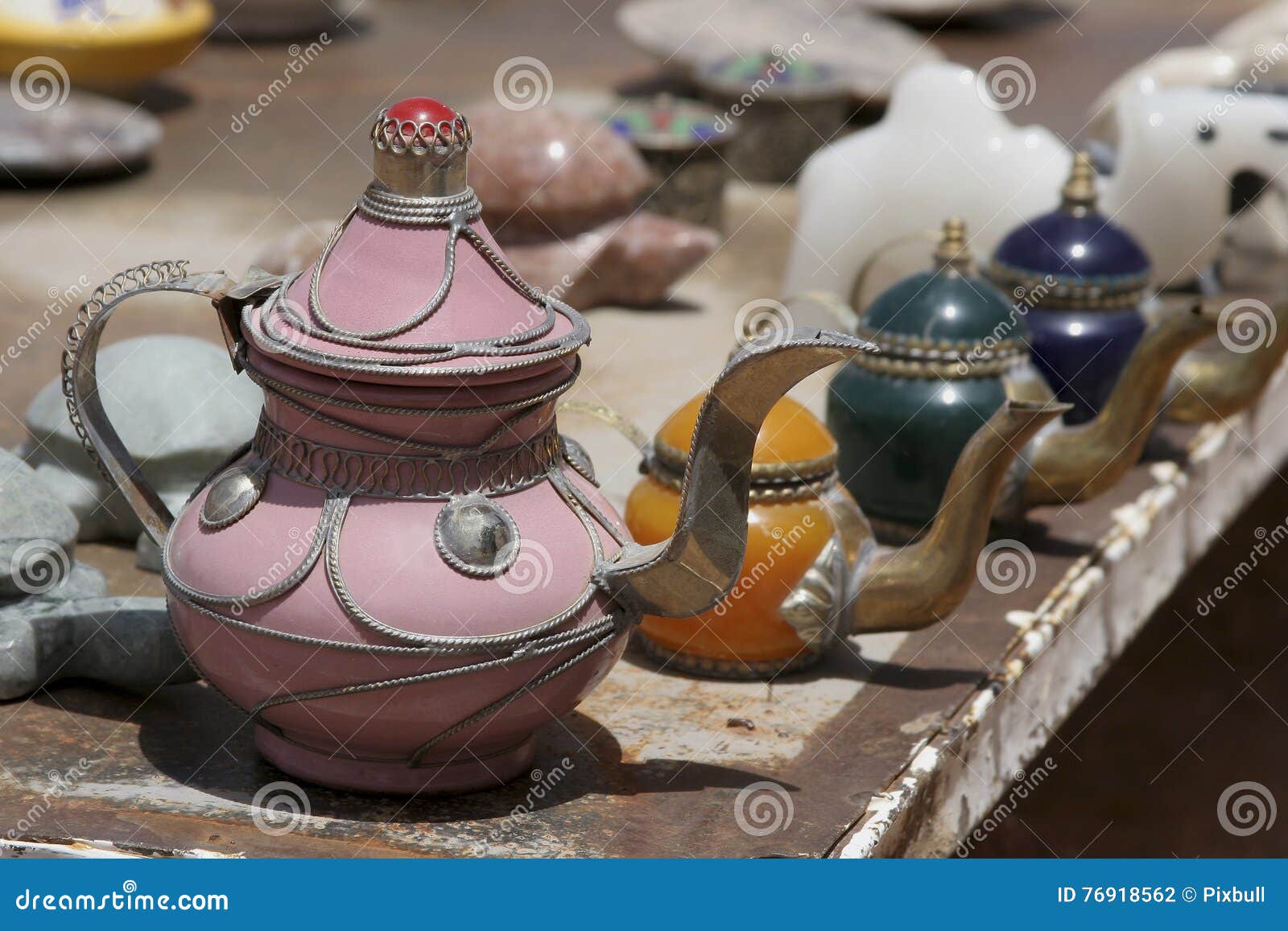 Moroccan kettle stock photo. Image of color, group, african - 76918562