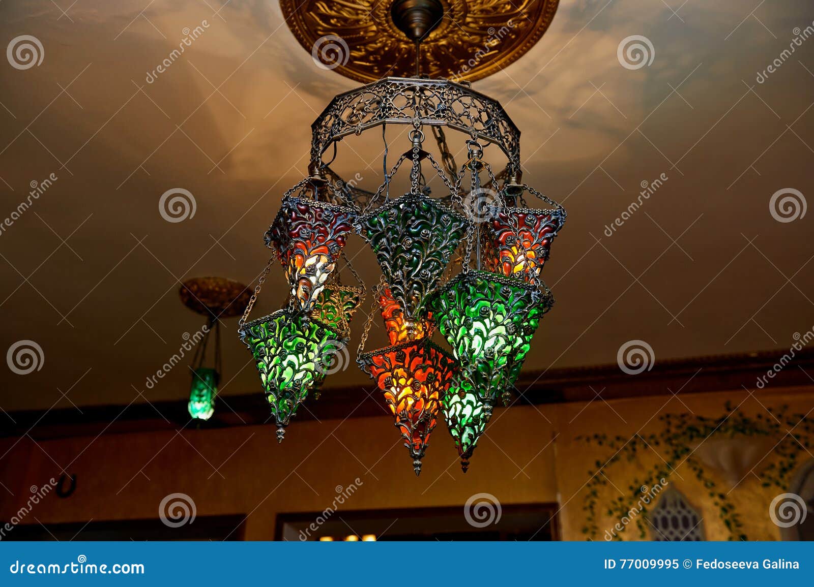 Moroccan Lamps Made of Stained Glass. a Few Lights Stock Image - Image ...