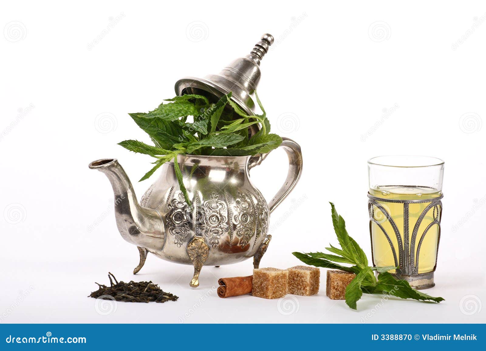 Moroccan mint tea stock photo. Image of glass, hospitality - 3388870