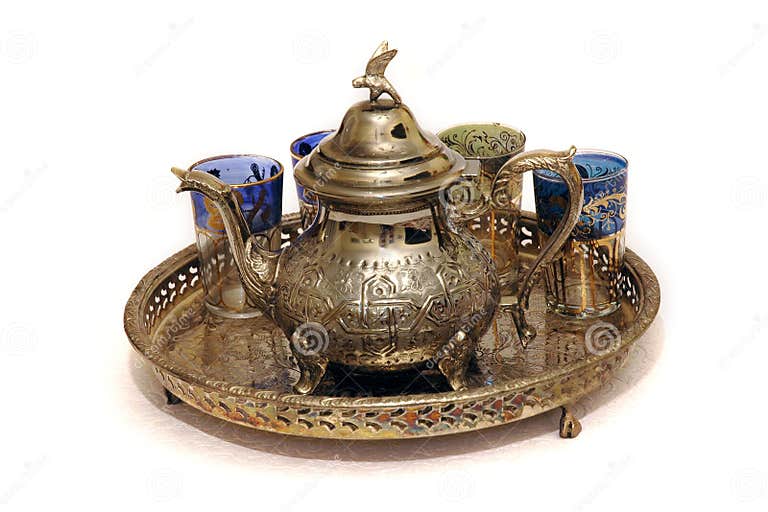 Moroccan mint tea set stock photo. Image of moroccan, hospitality - 186266