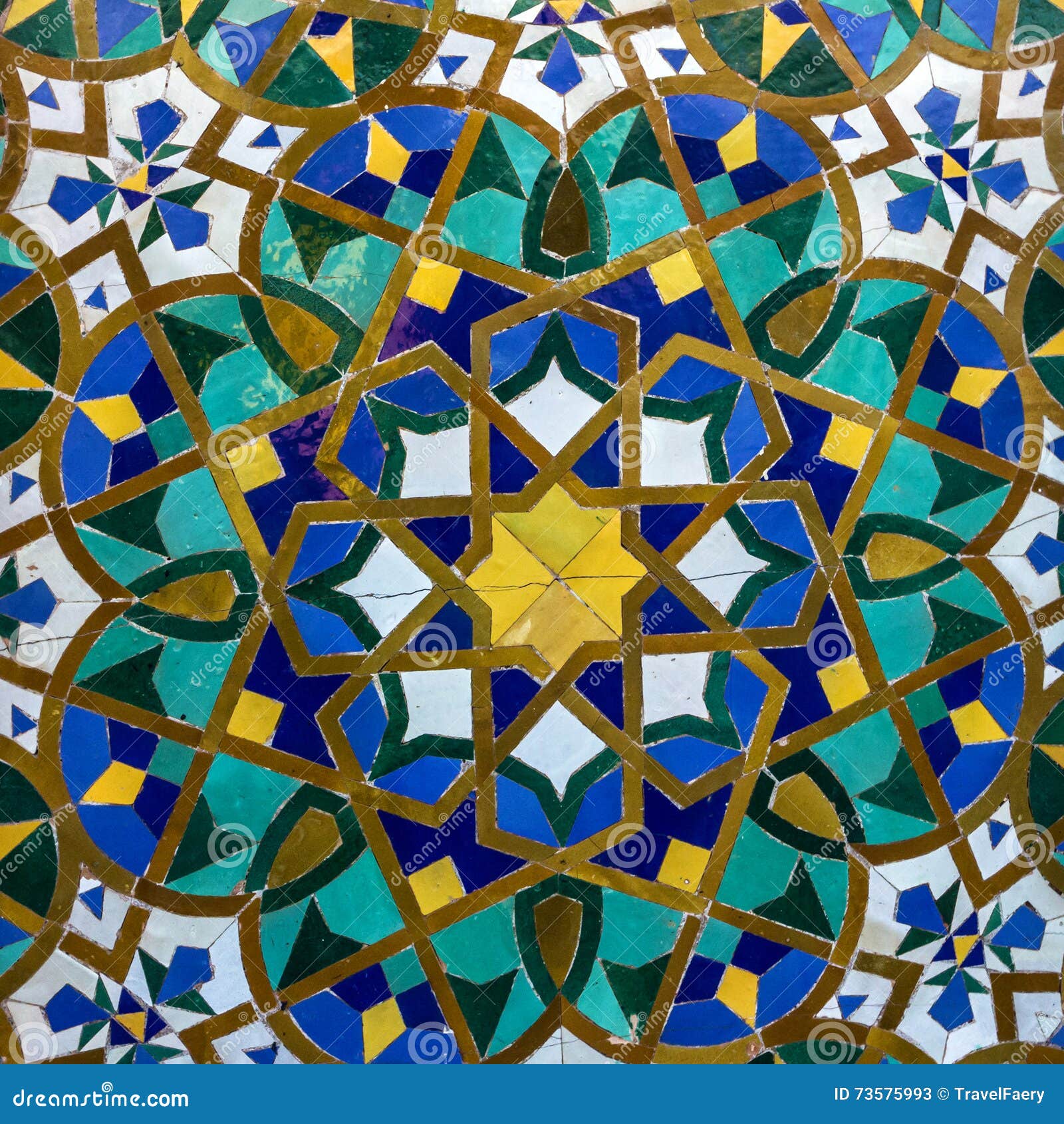 Moroccan Mosaic Tile, Ceramic Decoration of Hassan II Mosque, Ca Stock ...