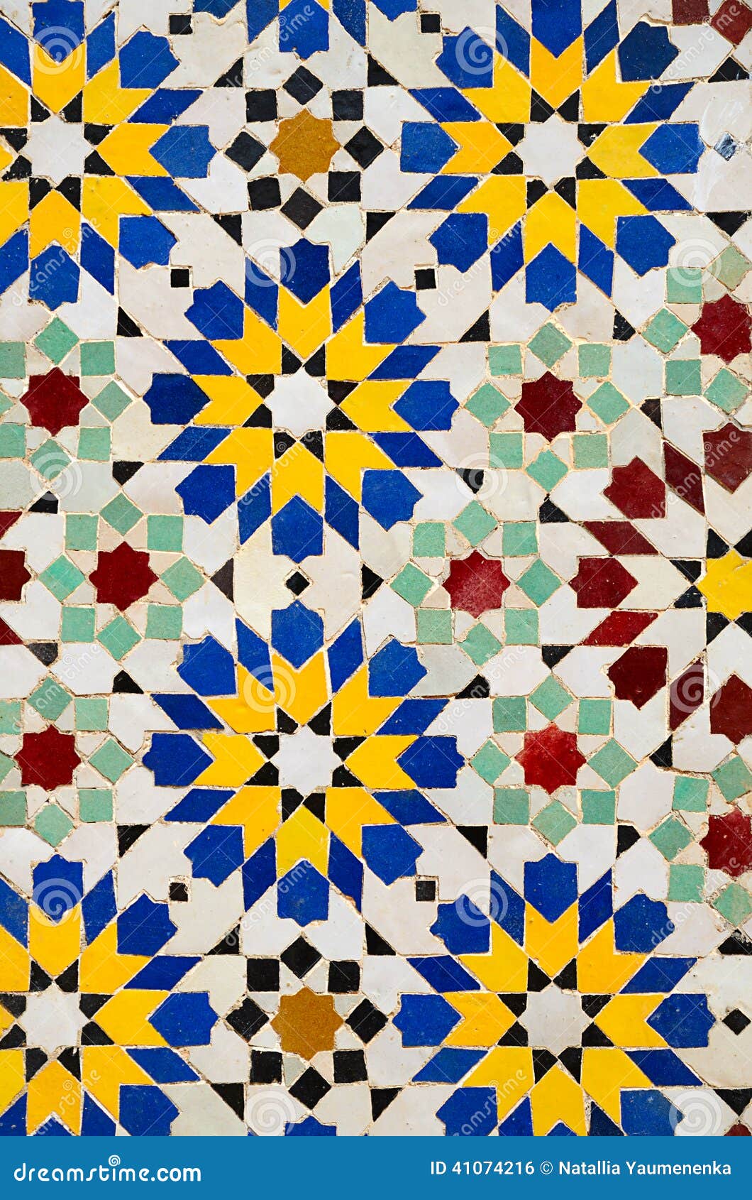 Moroccan mosaic tiles stock photo. Image of detail, africa - 41074216