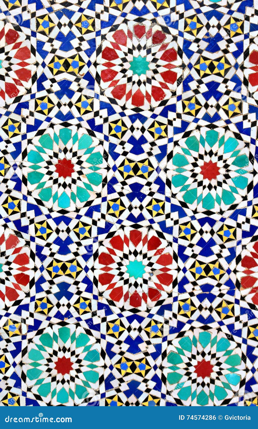 Moroccan Mosaic Tiles on Wall Stock Photo - Image of green, black: 74574286