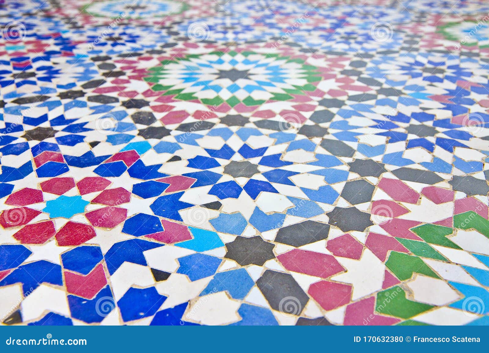 Moroccan Mosaics with Small Geometric Elements of Colored Ceramic ...