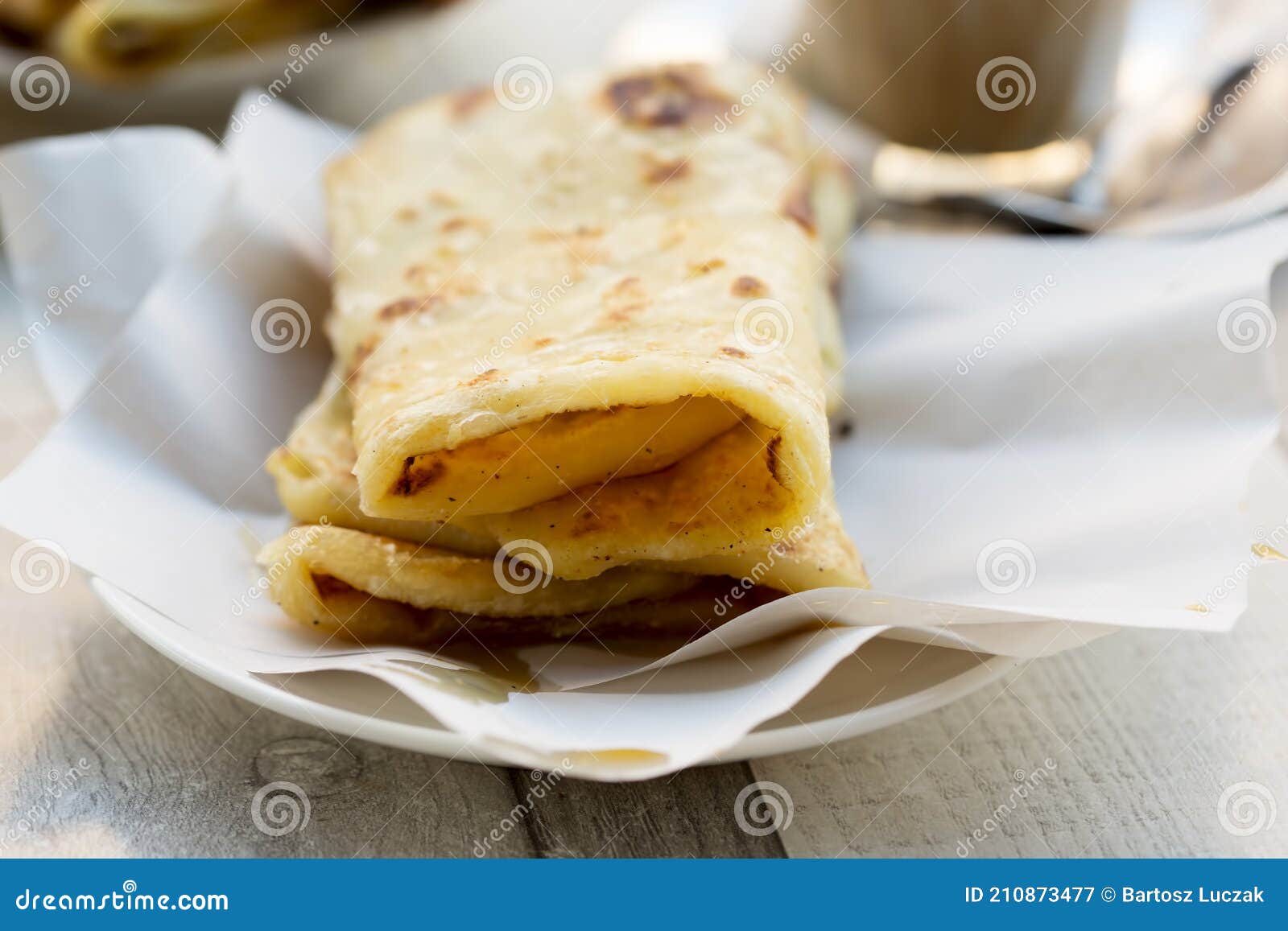 Moroccan Msemen Pancakes with Honey Stock Image - Image of delicious ...