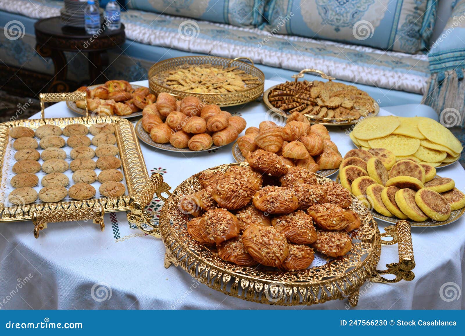 Moroccan Pastries and Sweets. Traditional Moroccan Breakfast. Stock ...