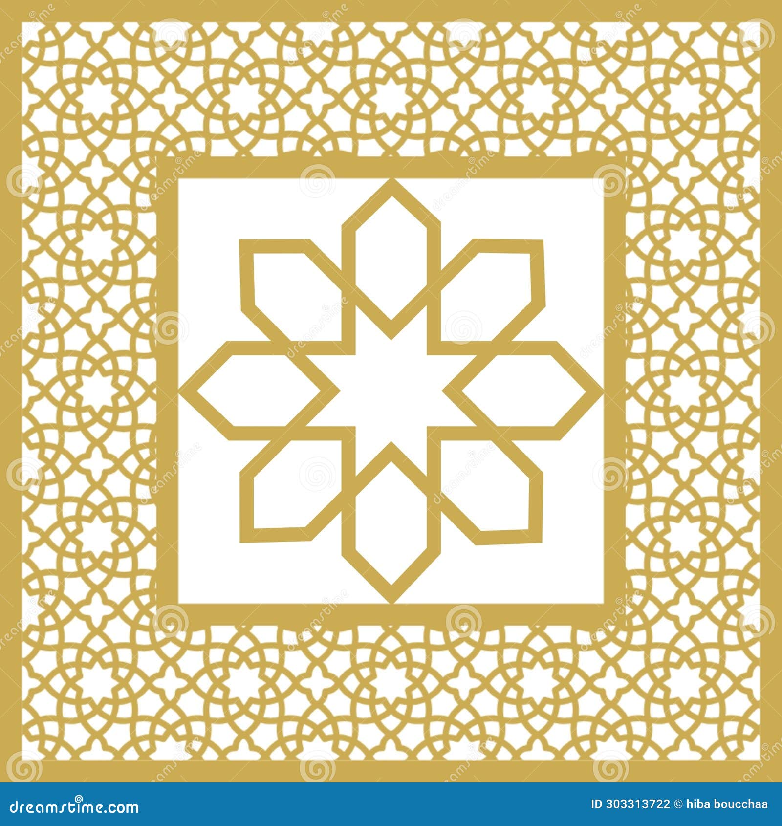 Moroccan Patterns Geometric Illustration. Gold and Beautiful Design for ...