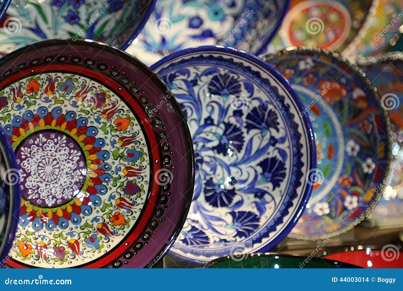 Moroccan Plates on the Market Stock Photo - Image of ceramics, islamic ...