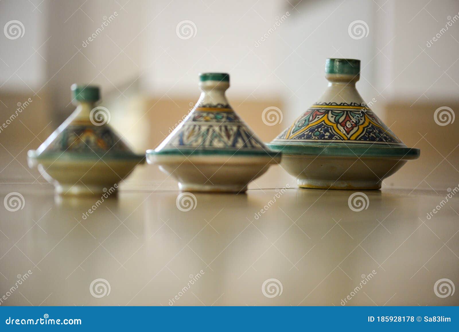 Moroccan ceramic pots stock photo. Image of clay, ornament - 185928178