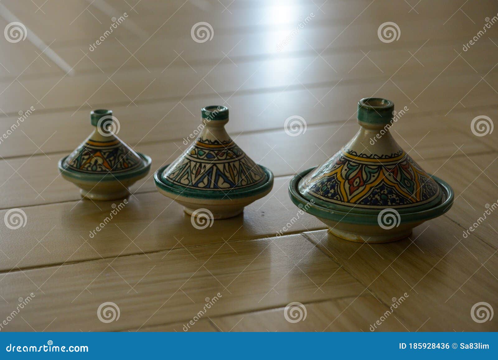 Moroccan ceramic pots stock photo. Image of pattern - 185928436