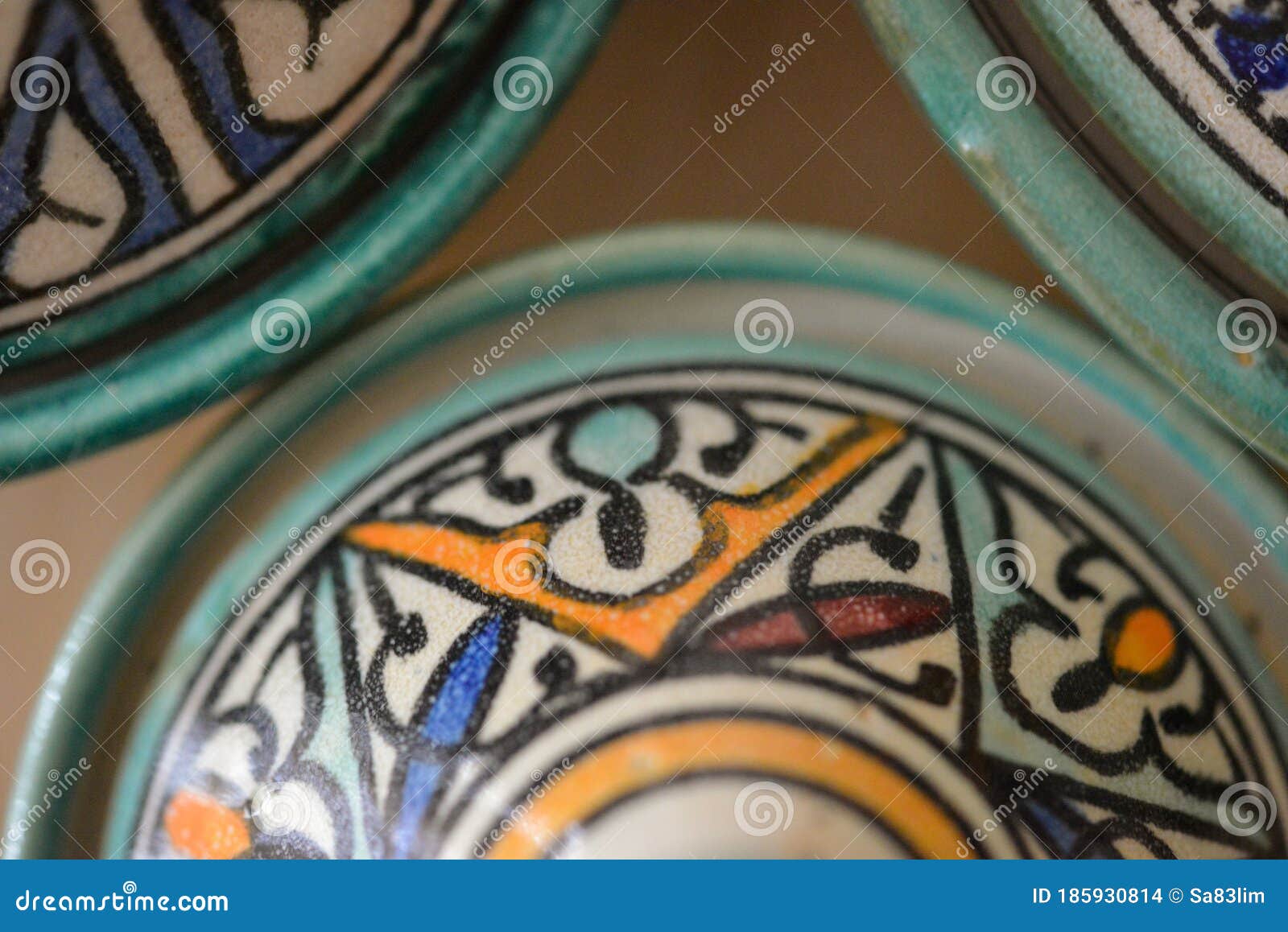 Moroccan ceramic pots stock photo. Image of morocco - 185930814