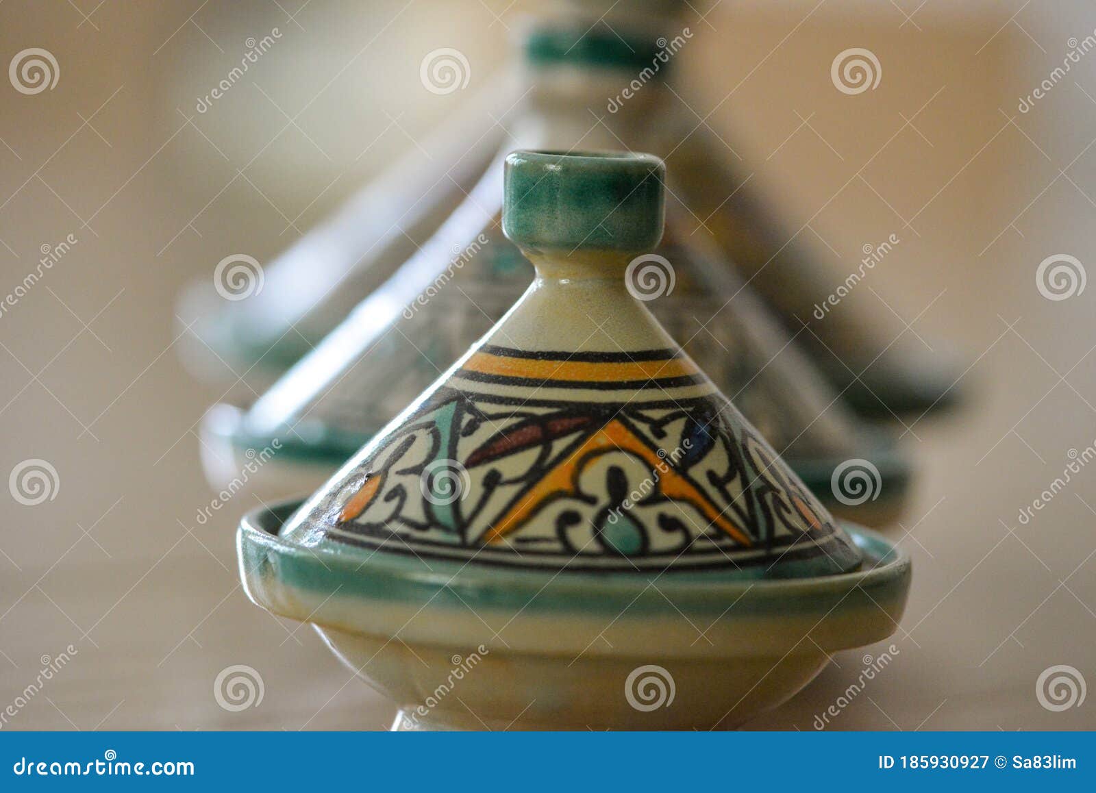 Moroccan ceramic pots stock image. Image of moroccan - 185930927