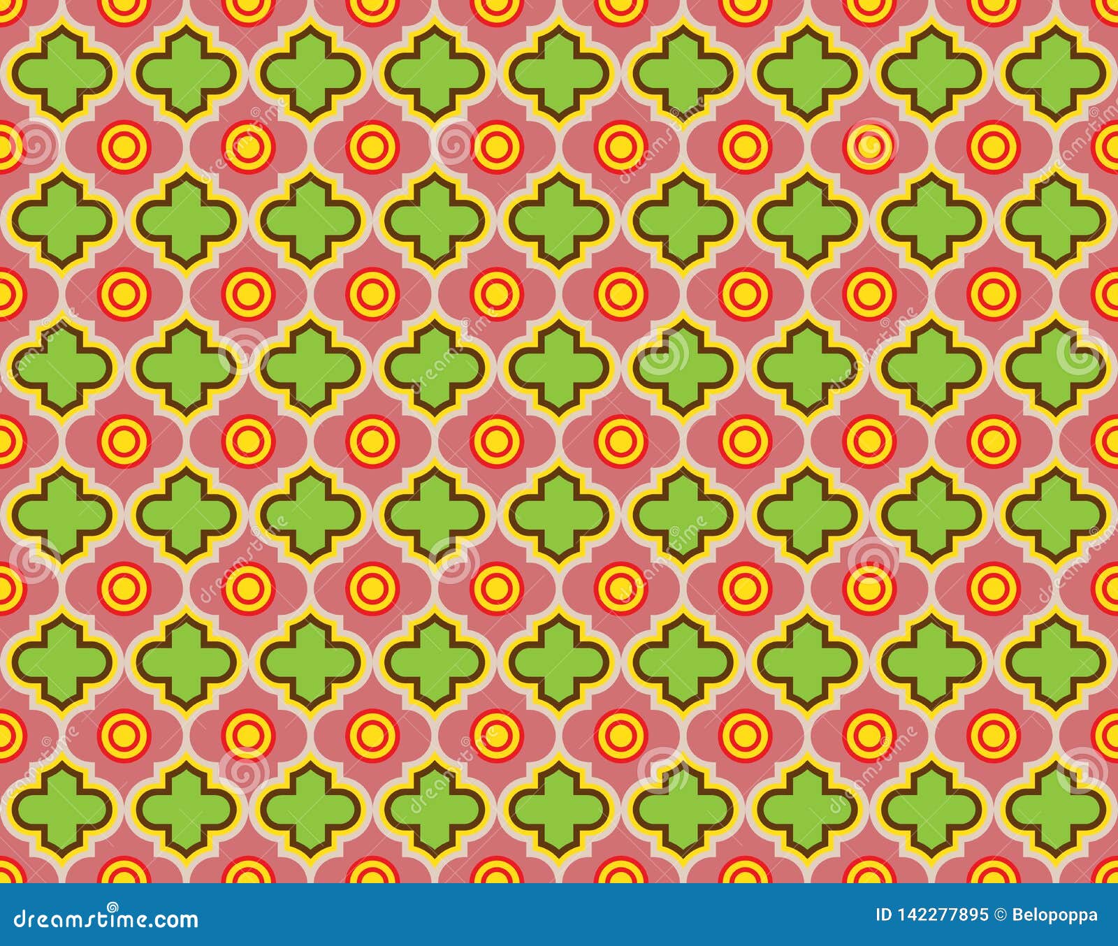 Moroccan Quatrefoil Seamless Pattern Mosaic Ogee Vector Stock Vector