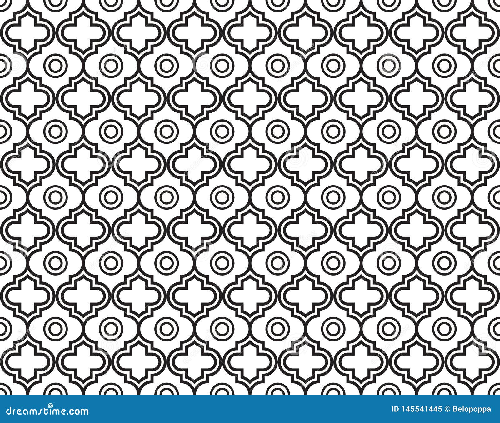 Moroccan Quatrefoil Seamless Pattern Mosaic Ogee Vector Stock Vector