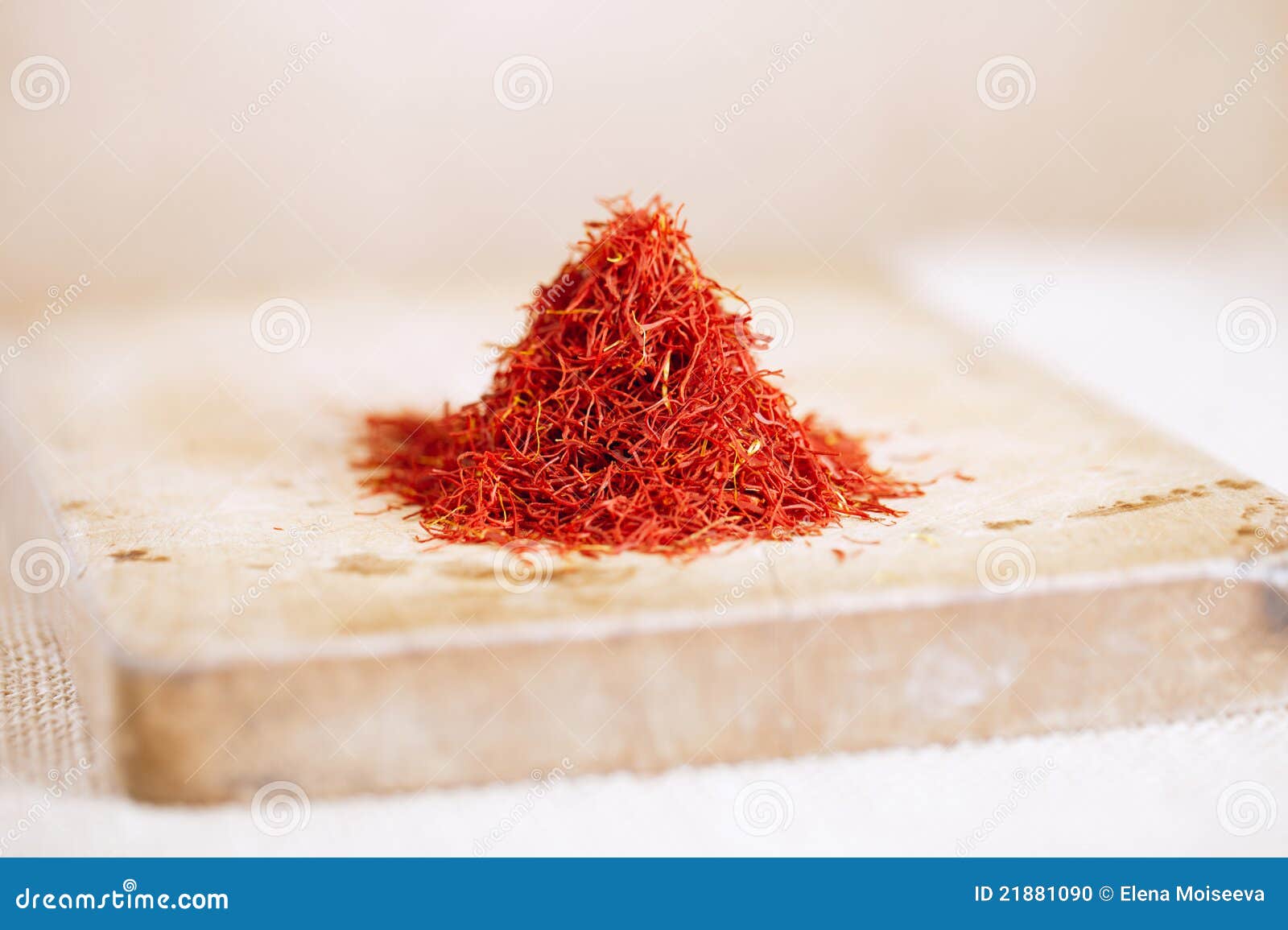 Moroccan Saffron Treads in Pile, on Wood Stock Photo - Image of fresh ...