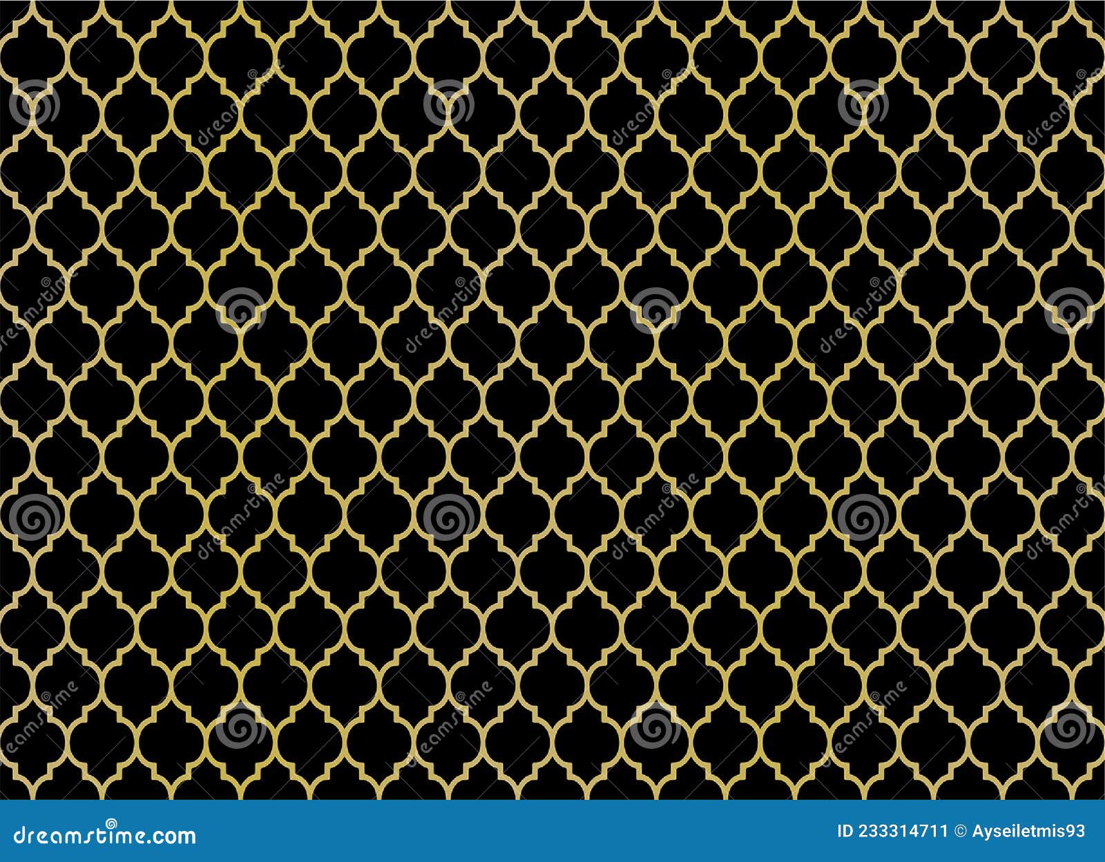 Moroccan Seamless Pattern.Traditional Pattern with Gold and Black ...