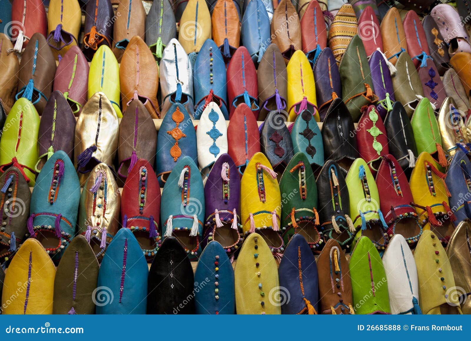 Moroccan slippers for sale stock photo. Image of souk - 26685888
