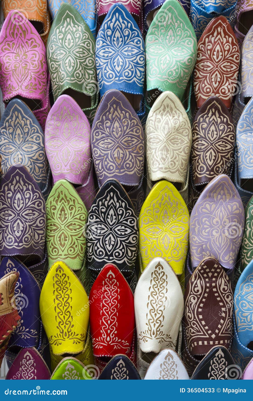 Moroccan slippers stock image. Image of colourful, arabic - 36504533