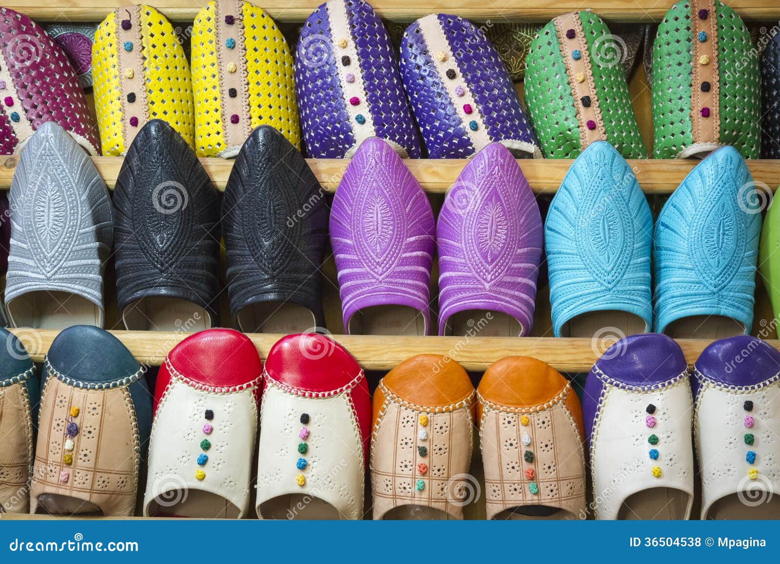 Moroccan slippers stock photo. Image of bazaar, handmade - 36504538