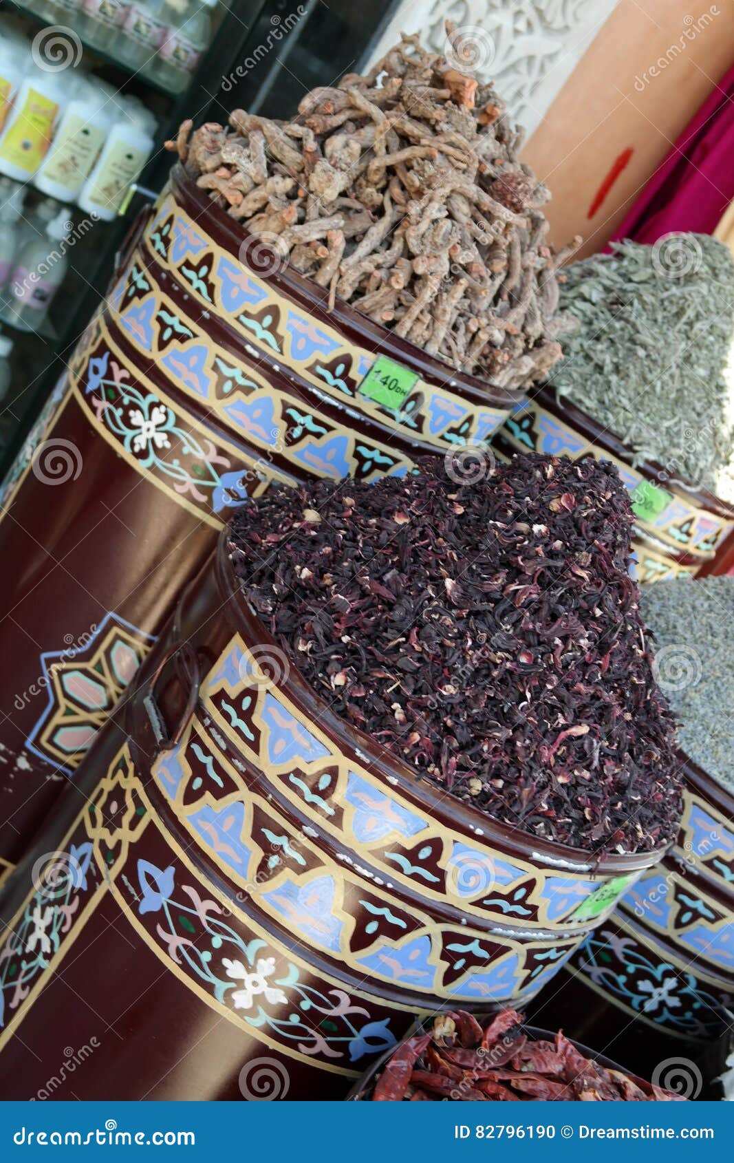 MOROCCAN SPICES stock photo. Image of herbs, bulk, street - 82796190