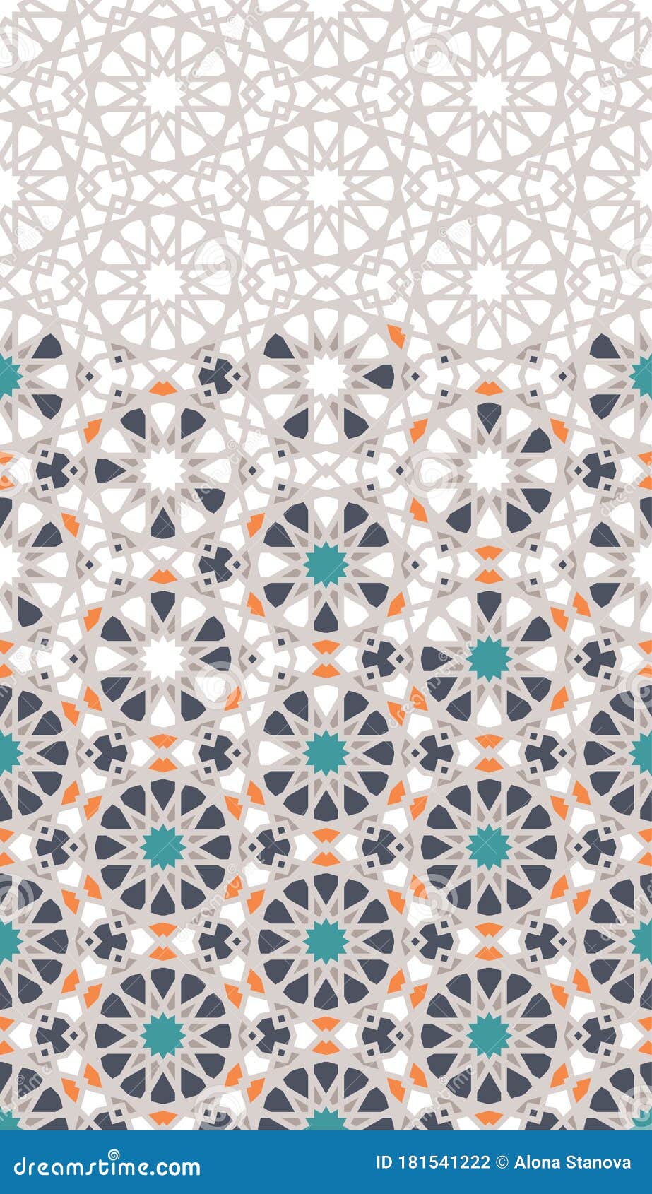 Moroccan Star, Flower Seamless Vector Pattern. Geometric Halftone ...