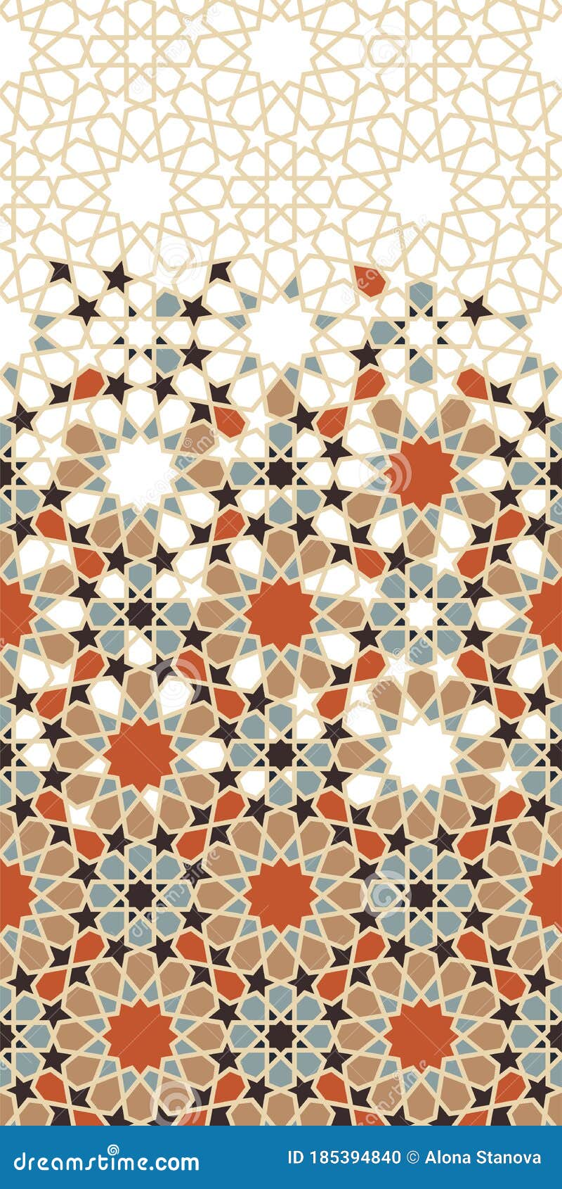 Moroccan Star, Flower Seamless Vector Pattern. Geometric Halftone ...