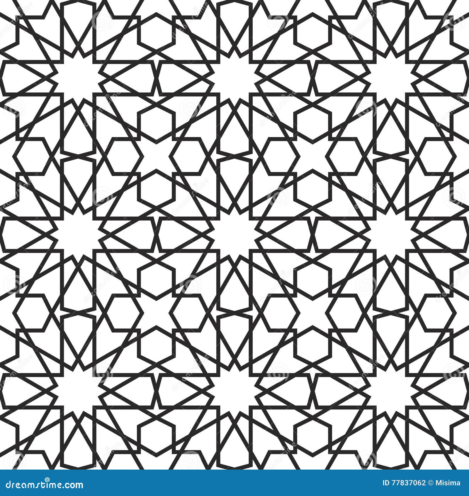 Moroccan Stars Seamless Pattern Stock Vector - Illustration of east ...