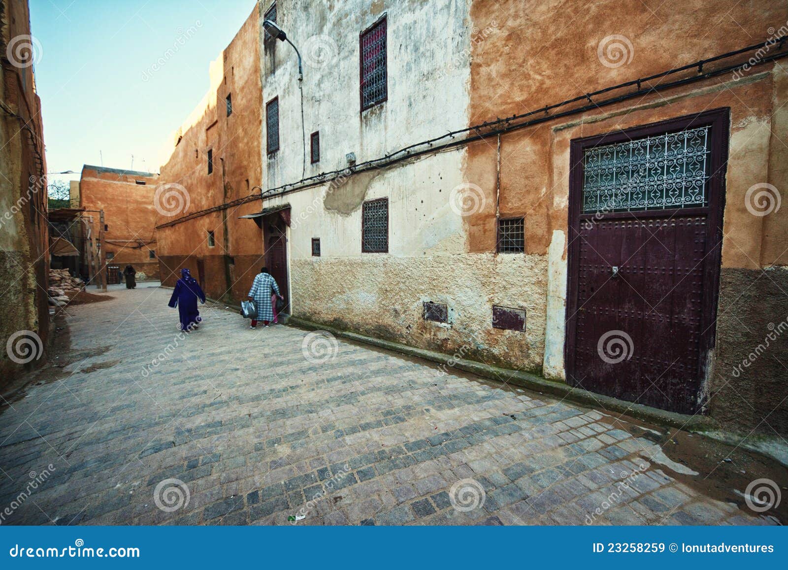 Moroccan street, Fes stock image. Image of african, building - 23258259