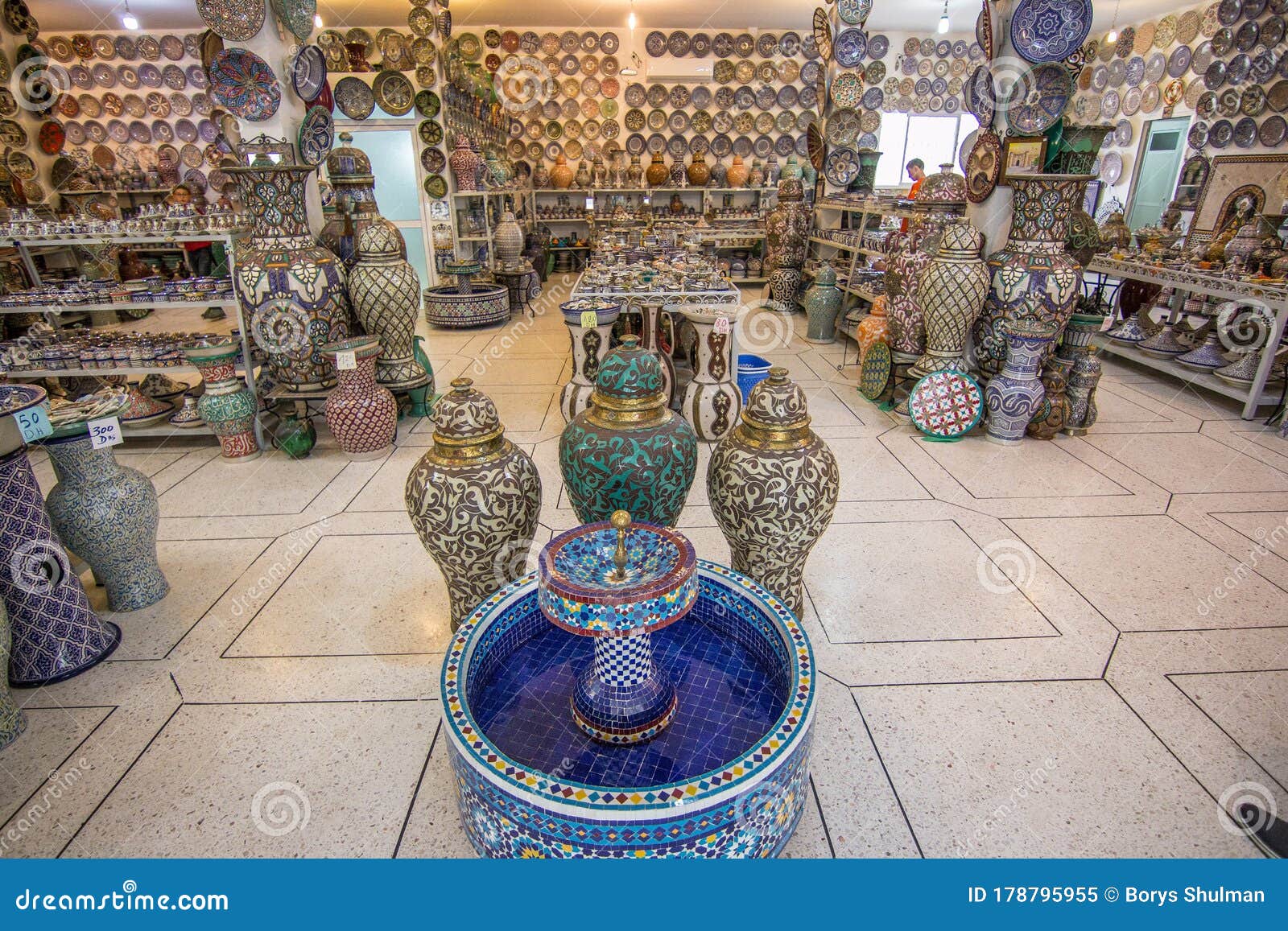 Moroccan-style Pottery. with Lots of Different Ceramics Editorial Image ...