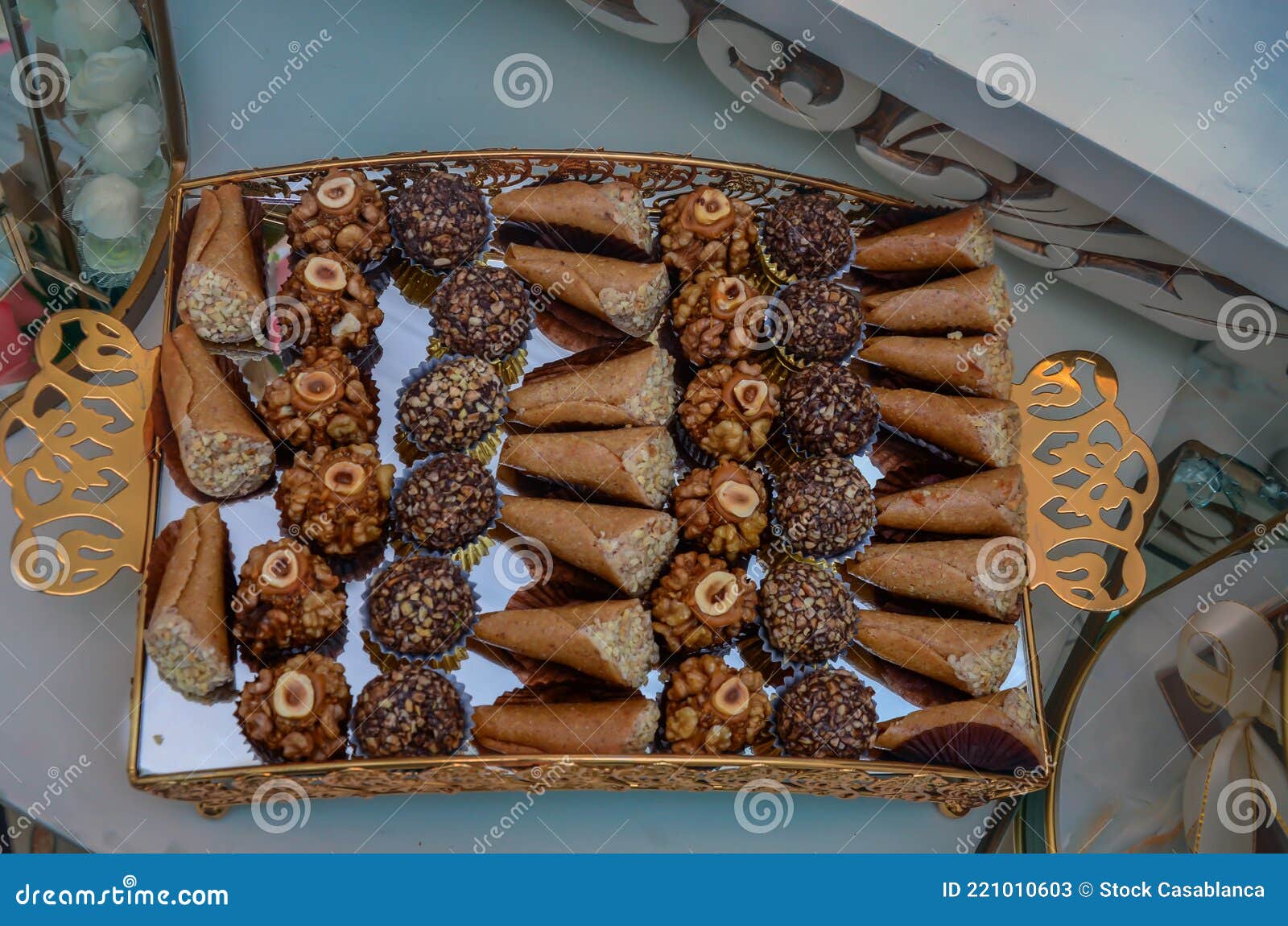 Moroccan Sweets. a Variety of Moroccan Biscuits Served at Parties Stock ...