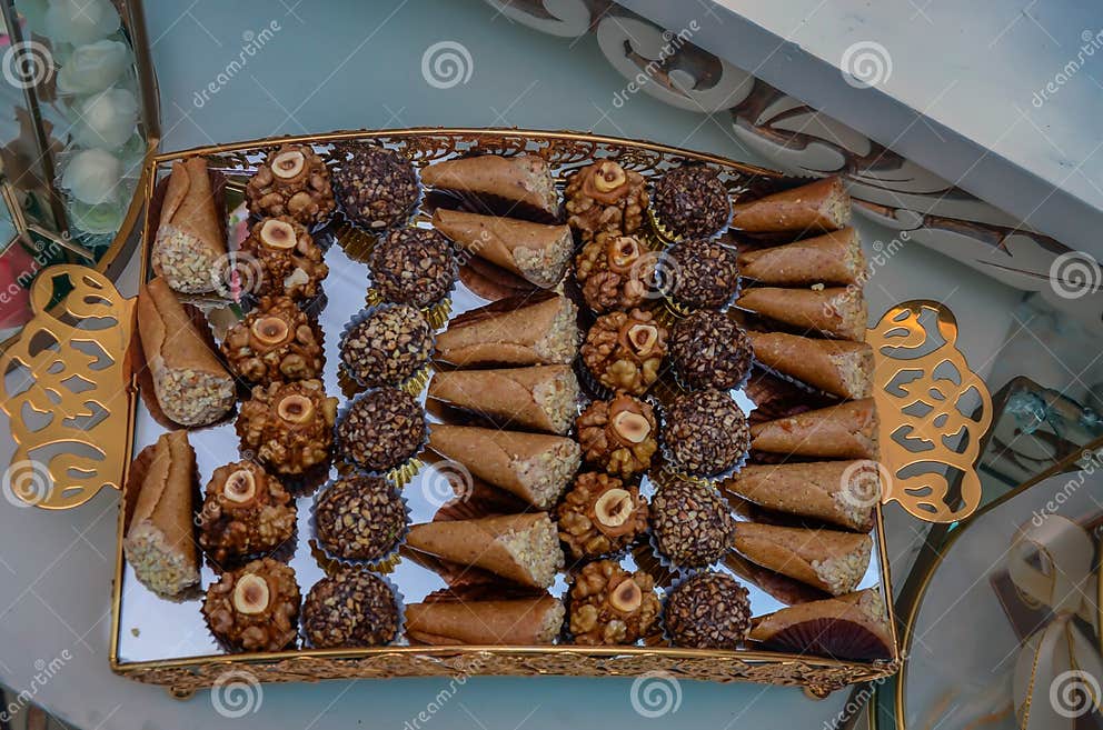 Moroccan Sweets. a Variety of Moroccan Biscuits Served at Parties Stock ...