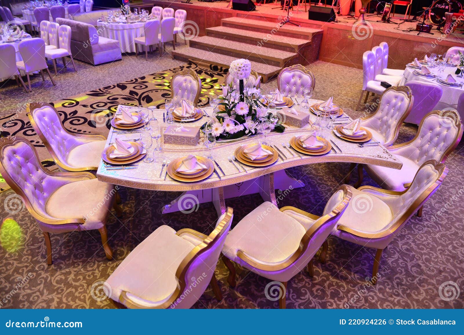 Moroccan Table Setting at a Luxury Wedding Reception Stock Photo ...