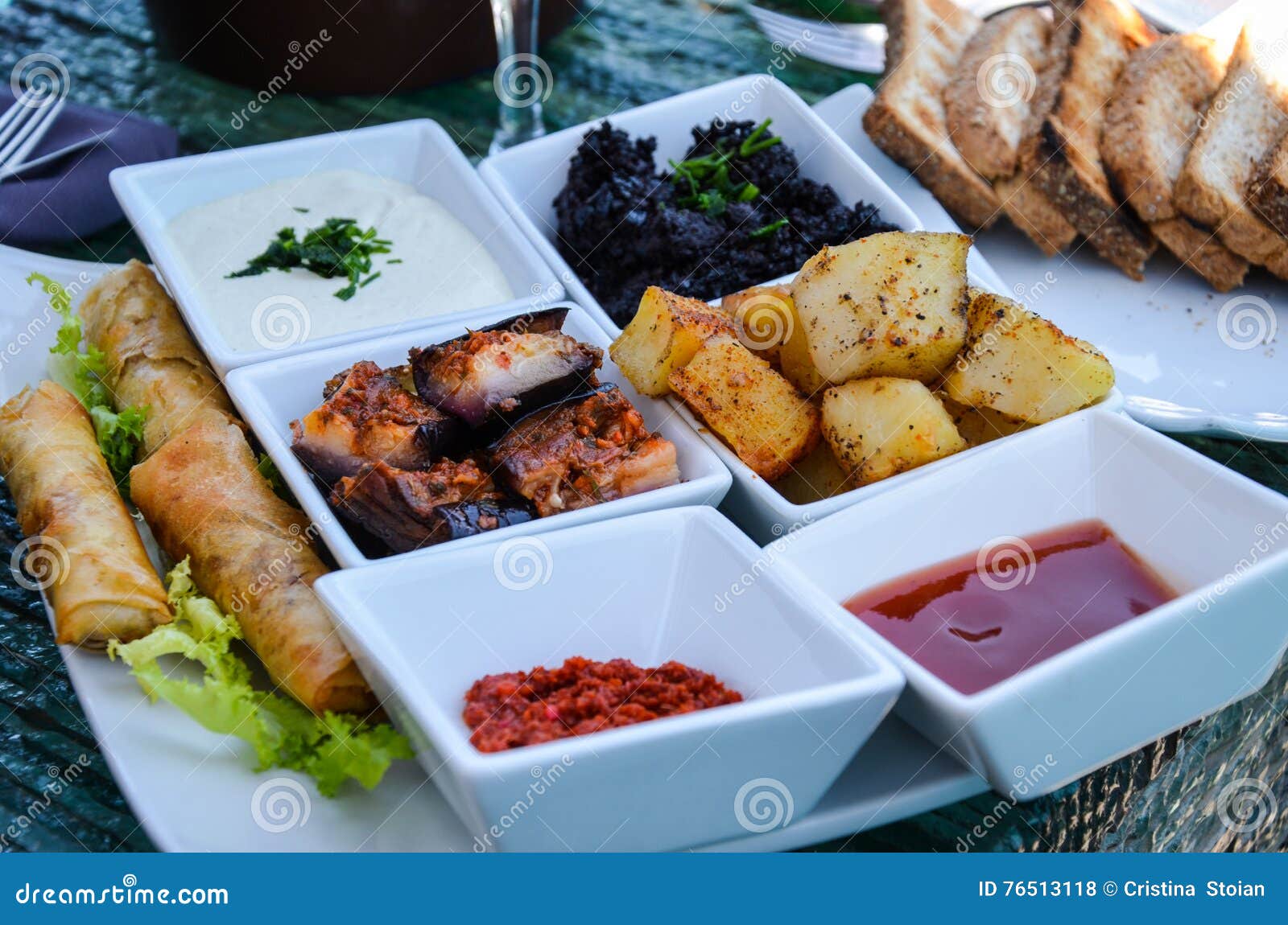 Moroccan Tapas and Spring Rolls Stock Photo - Image of cooked, mezze ...