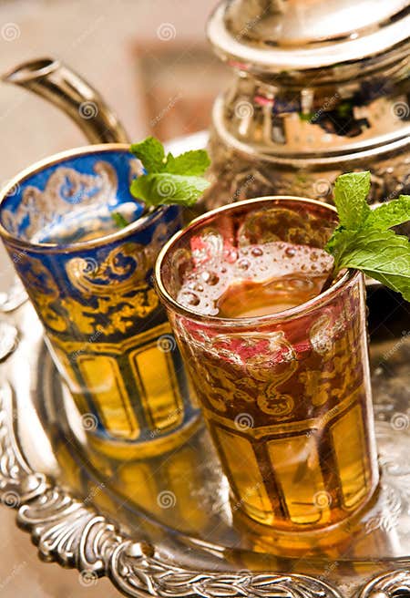 Moroccan Tea cups stock photo. Image of herb, arab, islam - 7064706