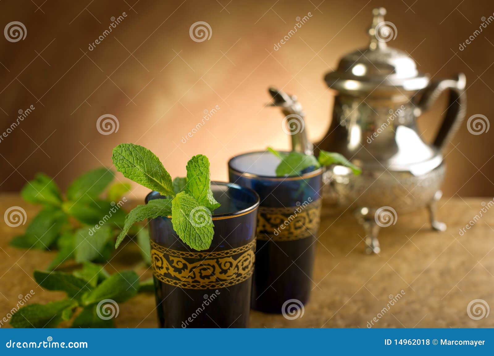 Moroccan Tea with Mint Leaf Stock Photo - Image of morocco, leaf: 14962018
