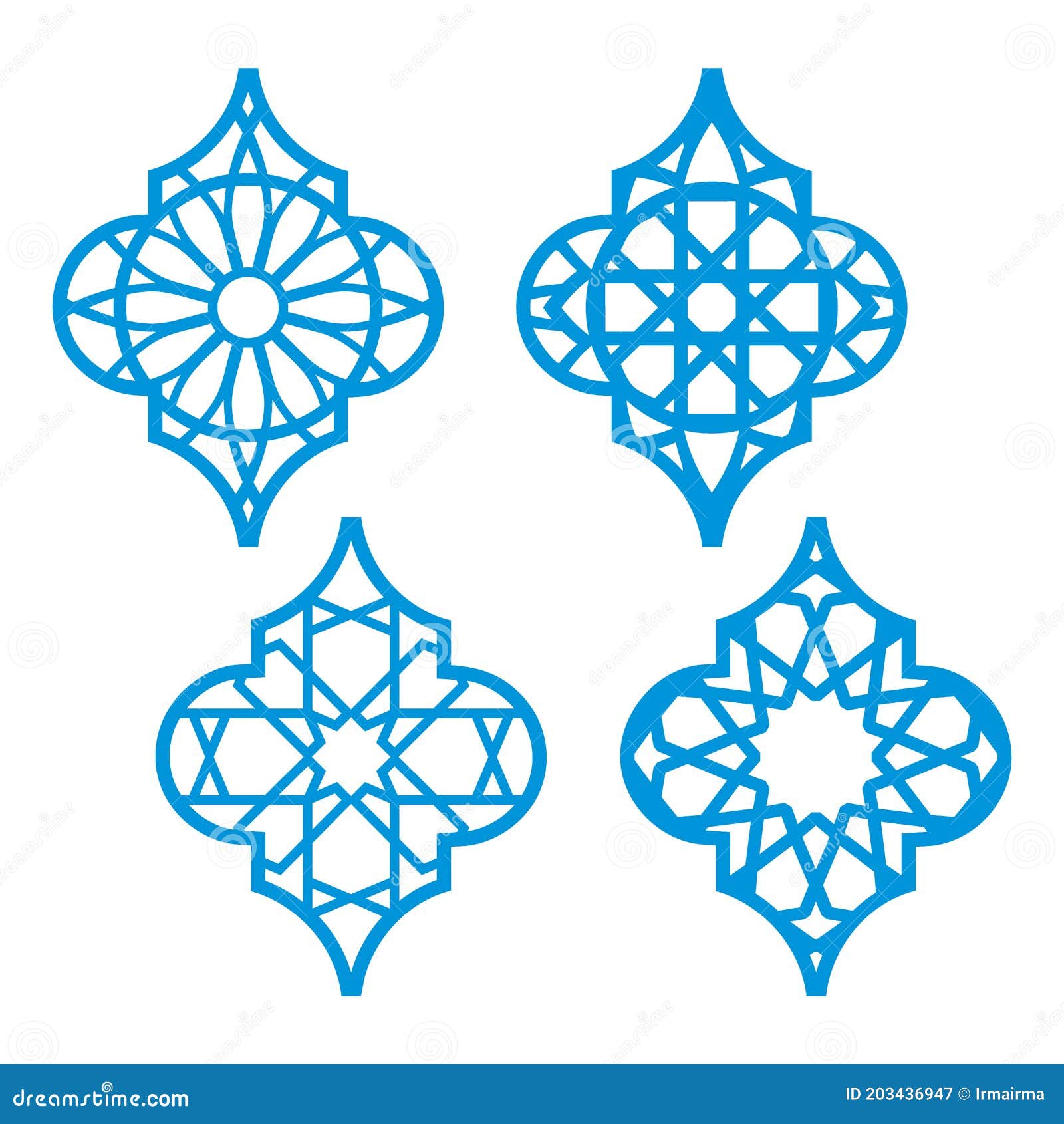 Moroccan Tile Arabesque stock vector. Illustration of lantern - 203436947