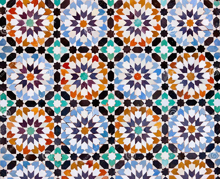 Moroccan Tiles in Marrakesh Stock Photo - Image of fashioned, geometric ...