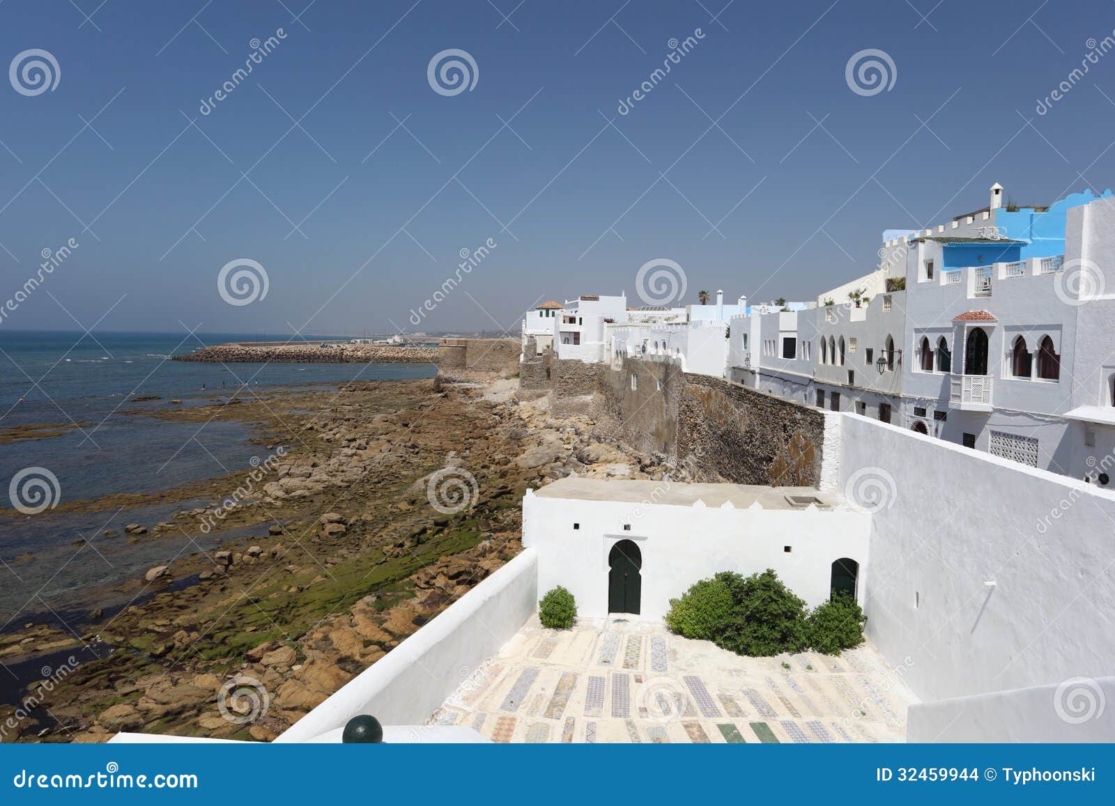 Moroccan town Asilah stock photo. Image of asilah, white - 32459944